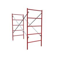 China Red Powder Coated Q355 Steel Ladder Frame Scaffolding Easy Installation and Dismantling for Heavy-Duty Construction for sale