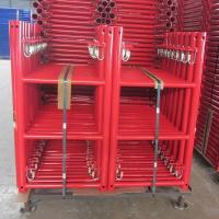China Red Powder Coated Q355 Steel Ladder Frame Scaffolding Easy Installation and Dismantling for Heavy-Duty Construction for sale