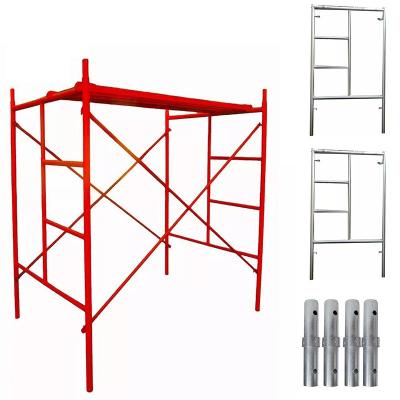 China Q355 Steel Powder Coated Orange Step Frame Scaffolding for Industrial Applications for sale