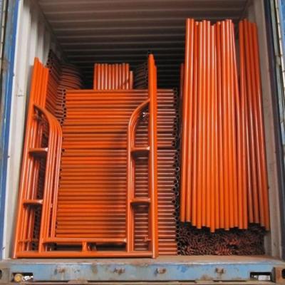 China 2026 Steel H Narrow Frame Scaffolding with 1000kg Load Capacity Orange Metal Pre-Galvanized for sale