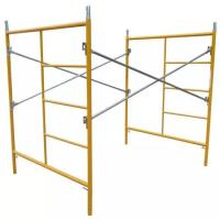 China Yellow Powder Coated Q235 Steel Step Ladder Frame Scaffolding for Commercial Construction for sale