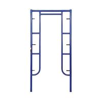 China Blue Powder Coated Q235 Steel Frame Scaffolding Walk Through Style Easy Installation for sale