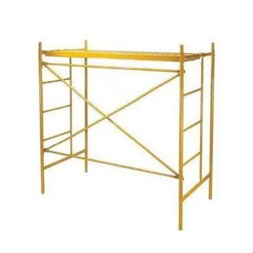 China 5ft x 5ft Frame Scaffolding Mason Ladder Style Double Yellow Powder Coated Q355 Steel Sturdy and Safe for Construction for sale