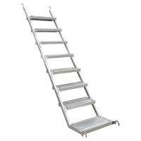 China Hot‑Dip Galvanized Scaffolding Access Ladder, Heavy‑Duty Steel Foldable Stair Ladder With Hooks, Anti‑Slip Scaffold Step Ladder For Construction Building Access for sale