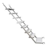 China Hot‑Dip Galvanized Scaffolding Access Ladder, Heavy‑Duty Steel Foldable Stair Ladder With Hooks, Anti‑Slip Scaffold Step Ladder For Construction Building Access for sale