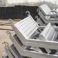 China Hot‑Dip Galvanized Scaffolding Access Ladder, Heavy‑Duty Steel Foldable Stair Ladder With Hooks, Anti‑Slip Scaffold Step Ladder For Construction Building Access for sale