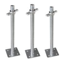 China Galvanized Hollow Adjustable Scaffolding Base Jack, Partial‑Thread Steel Screw Base Plate for Ringlock Scaffolding Construction for sale
