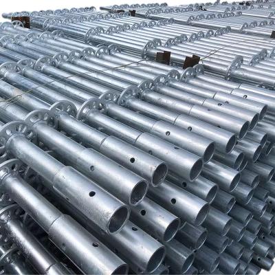 China galvanized ringlock standard Q235 hot dip galvanized steel heavy duty vertical pole for ringlock scaffolding and construction site support BYTHAI for sale