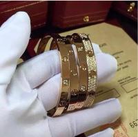 China Love Bracelet 4 Diamond Bangle 18K Pink Gold for sale