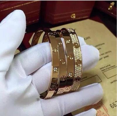 China Love Bracelet 4 Diamond Bangle 18K Pink Gold for sale