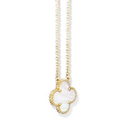 China VCA VCARA45900 Vintage Alhambra pendant yellow gold white mother-of-pearl for sale