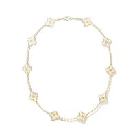 China VCA Vintage Alhambra necklace 10 motifs yellow gold round diamonds 10 flowers for sale