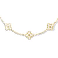 China VCA Vintage Alhambra necklace 10 motifs yellow gold round diamonds 10 flowers for sale