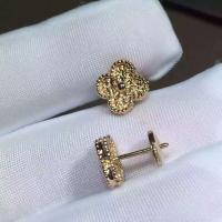 China Best AAA Quality  Vintage Alhambra 18K Yellow Gold Necklace and Earrings for sale