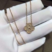 China Best AAA Quality  Vintage Alhambra 18K Yellow Gold Necklace and Earrings for sale