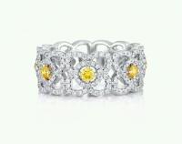 China Diamond Ring 18K Yellow Gold Lotus Design Ring with VVS Diamonds J1FK02Z00W for sale