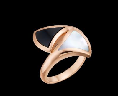 China DIVAS’ DREAM ring in 18 kt pink gold ring with black onyx and mother of pearl. Ref. AN857049 for sale
