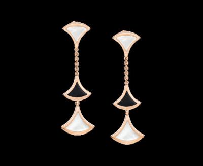 China DIVAS’ DREAM earrings in 18 kt pink gold with onyx and mother of pearl Ref. 350260 OR857051 for sale
