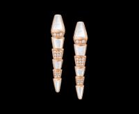China Serpenti earrings in 18 kt pink gold with mother of pearl and pavé diamonds Ref. 350678 OR857278 for sale