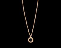 China pendant with 18 kt pink gold chain with mother of pearl onyx and pave diamonds for sale