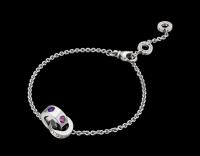 China bracelet in 18 kt white gold with amethysts and pink tourmalines for sale