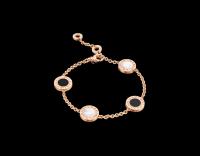 China bracelet in 18 kt pink gold with mother of pearl and onyx for sale
