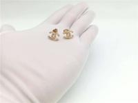 China Logo Earrings in 18K White Gold Pave Diamonds Fashion Lady Jewelry Global Shipping for sale