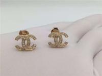 China Logo Earrings in 18K White Gold Pave Diamonds Fashion Lady Jewelry Global Shipping for sale