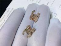 China Logo Earrings in 18K White Gold Pave Diamonds Fashion Lady Jewelry Global Shipping for sale