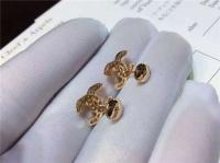 China Logo Earrings in 18K White Gold Pave Diamonds Fashion Lady Jewelry Global Shipping for sale