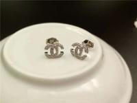 China Logo Earrings in 18K White Gold Pave Diamonds Fashion Lady Jewelry Global Shipping for sale