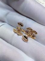 China Logo Earrings in 18K White Gold Pave Diamonds Fashion Lady Jewelry Global Shipping for sale