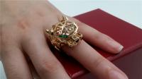 China Car Tier PanthèRe De Car Tier Ring In 18K Yellow Gold Tsavorite Garnets Onyx N4722500 for sale