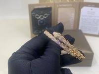 China Serpenti Viper Bracelet Serpenti Viper 18 Kt Yellow Gold Bracelet With Pavé Diamonds for sale