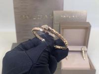 China Serpenti Viper Double Layer Wrap Bangle Bracelet In18 Kt Rose Gold Set With Demi-Pavé Diamonds for sale