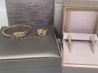 China Serpenti Viper Double Layer Wrap Bangle Bracelet In18 Kt Rose Gold Set With Demi-Pavé Diamonds for sale