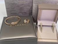 China Serpenti Viper Double Layer Wrap Bangle Bracelet In18 Kt Rose Gold Set With Demi-Pavé Diamonds for sale