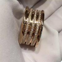 China B.zero1 4-band ring in 18kt pink gold with pave diamonds AN857022 for sale