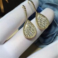 China full diamond earrings  18kt  gold  with yellow gold or white gold for sale