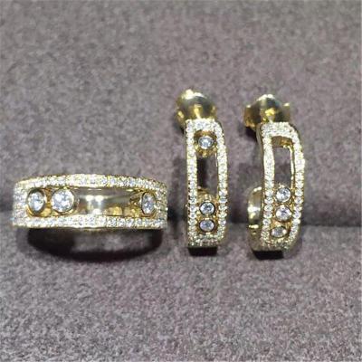 China diamonds earring  18kt  gold  with yellow gold or white gold for sale