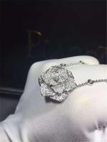 China Piaget   full  diamonds of  rose necklace 18kt  gold  with white gold or yellow gold for sale