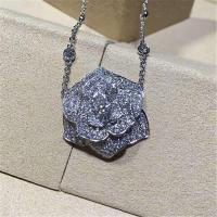 China Piaget   full  diamonds of  rose necklace 18kt  gold  with white gold or yellow gold for sale