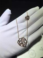 China Piaget double rose necklace 18kt  gold  with white gold or yellow gold or pink gold for sale