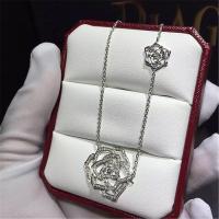China Piaget  full diamonds of double hollow rose necklace 18kt  gold  with white gold or yellow gold or rose gold for sale