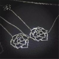 China Piaget  full diamonds of double hollow rose necklace 18kt  gold  with white gold or yellow gold or rose gold for sale