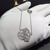China Piaget  full diamonds of double hollow rose necklace 18kt  gold  with white gold or yellow gold or rose gold for sale