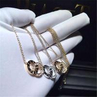 China Piaget diamonds of double ring necklace 18kt  gold  with white gold or yellow gold or pink gold for sale