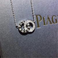China Piaget diamonds of double ring necklace 18kt  gold  with white gold or yellow gold or pink gold for sale