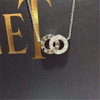 China Piaget diamonds of double ring necklace 18kt  gold  with white gold or yellow gold or pink gold for sale
