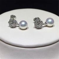 China Piaget  full diamonds of rose pearl earrings 18kt  gold  with white gold or yellow gold or pink gold for sale